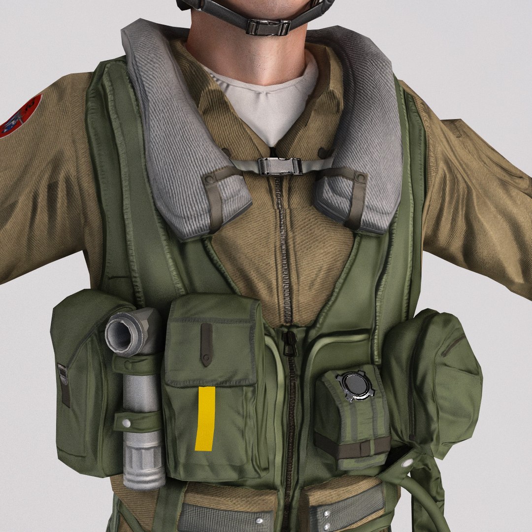 Military Pilot V2 Static 3d Model