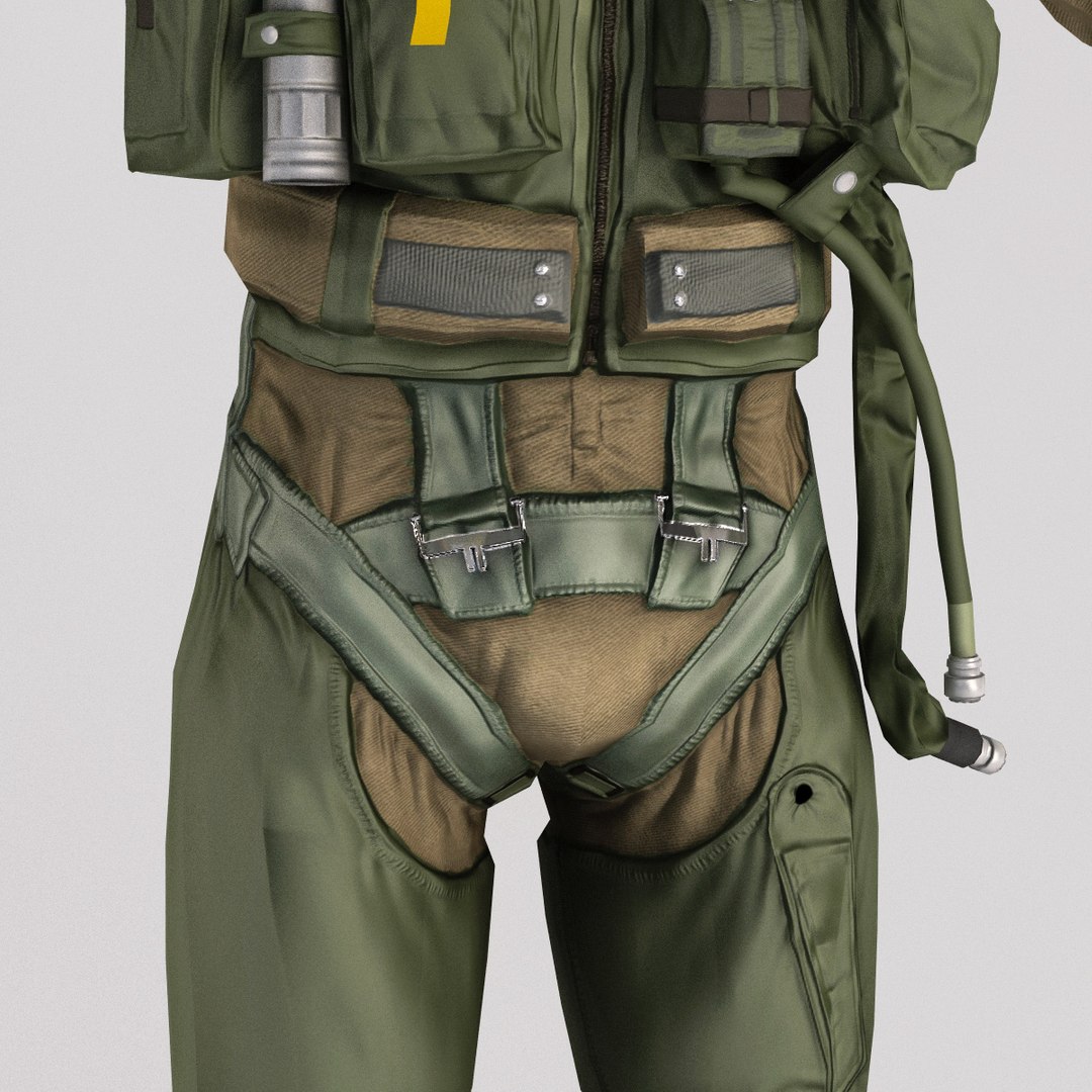 Military Pilot V2 Static 3d Model