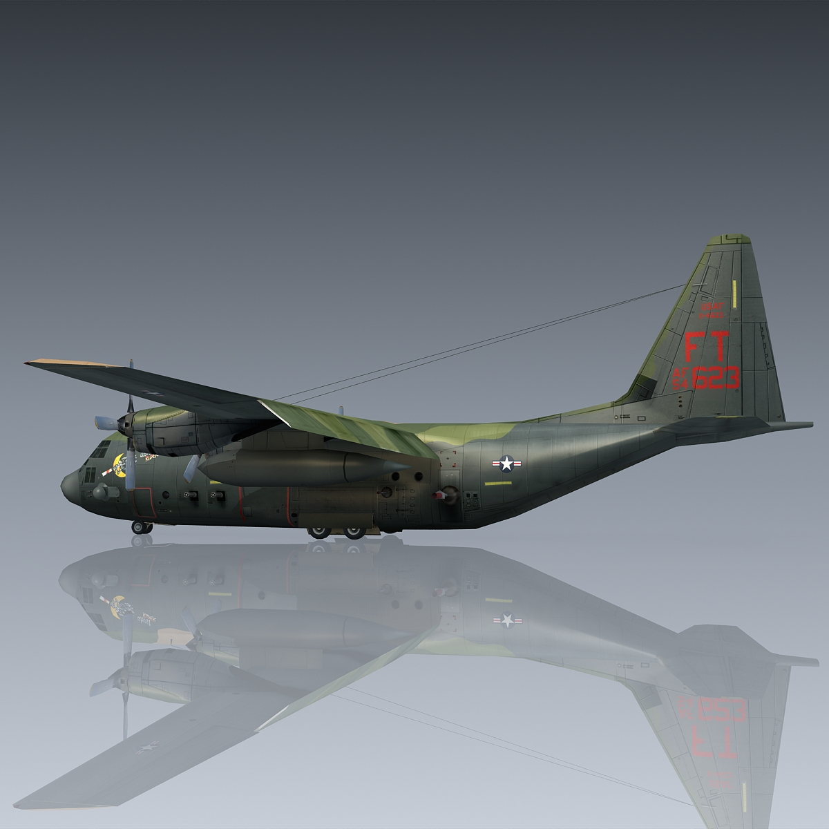 gunship ghost rider lockheed c-130 3d 3ds