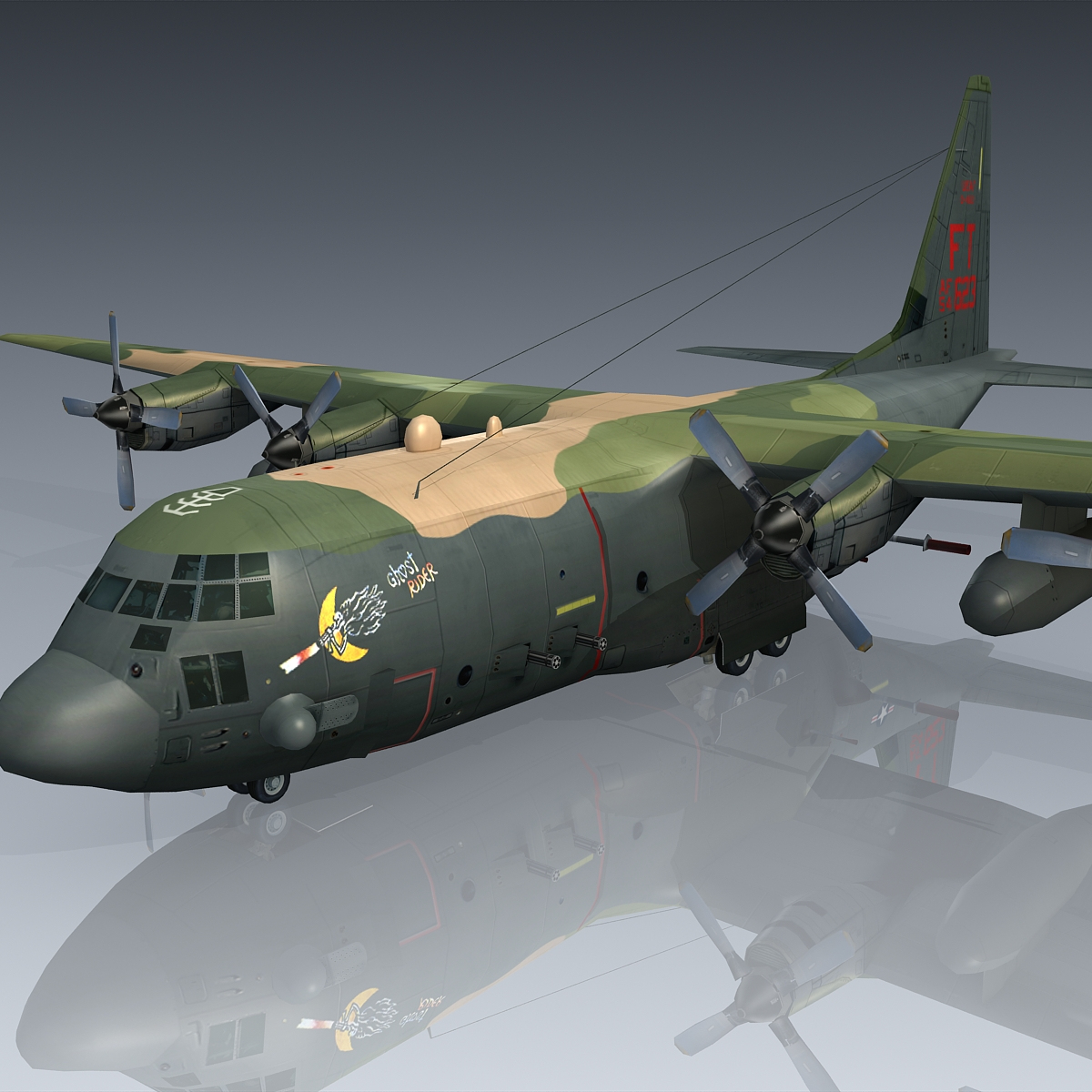 gunship ghost rider lockheed c-130 3d 3ds