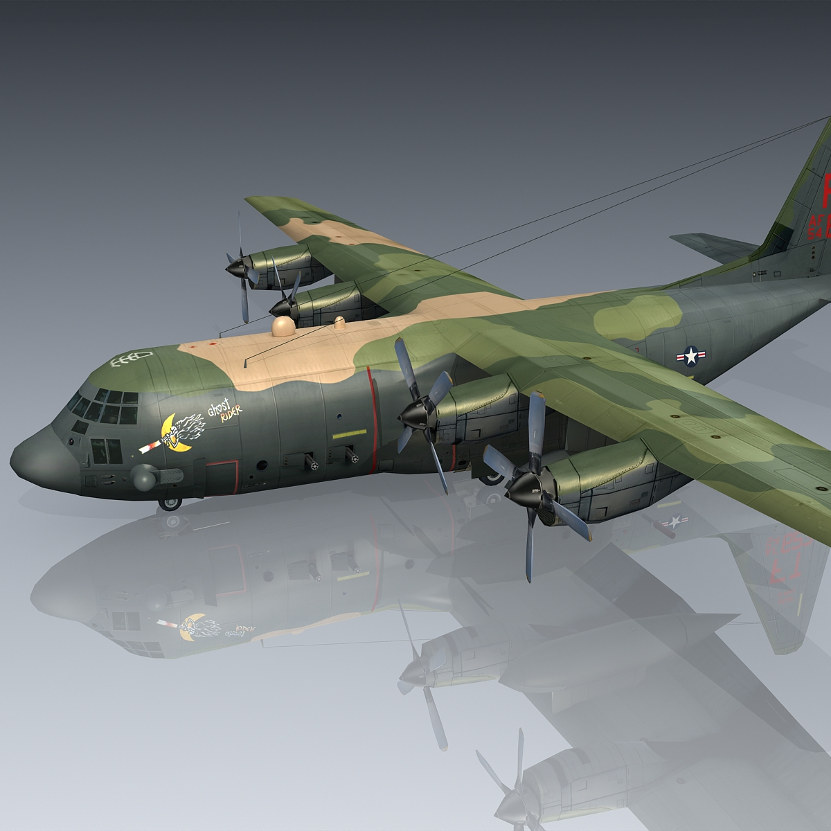 gunship ghost rider lockheed c-130 3d 3ds