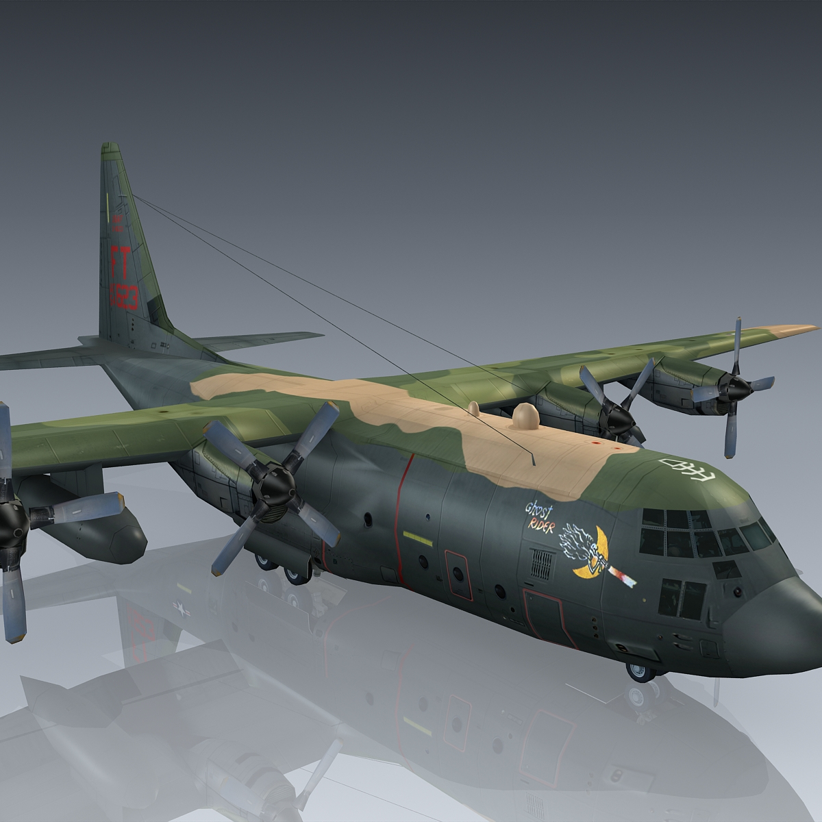 gunship ghost rider lockheed c-130 3d 3ds