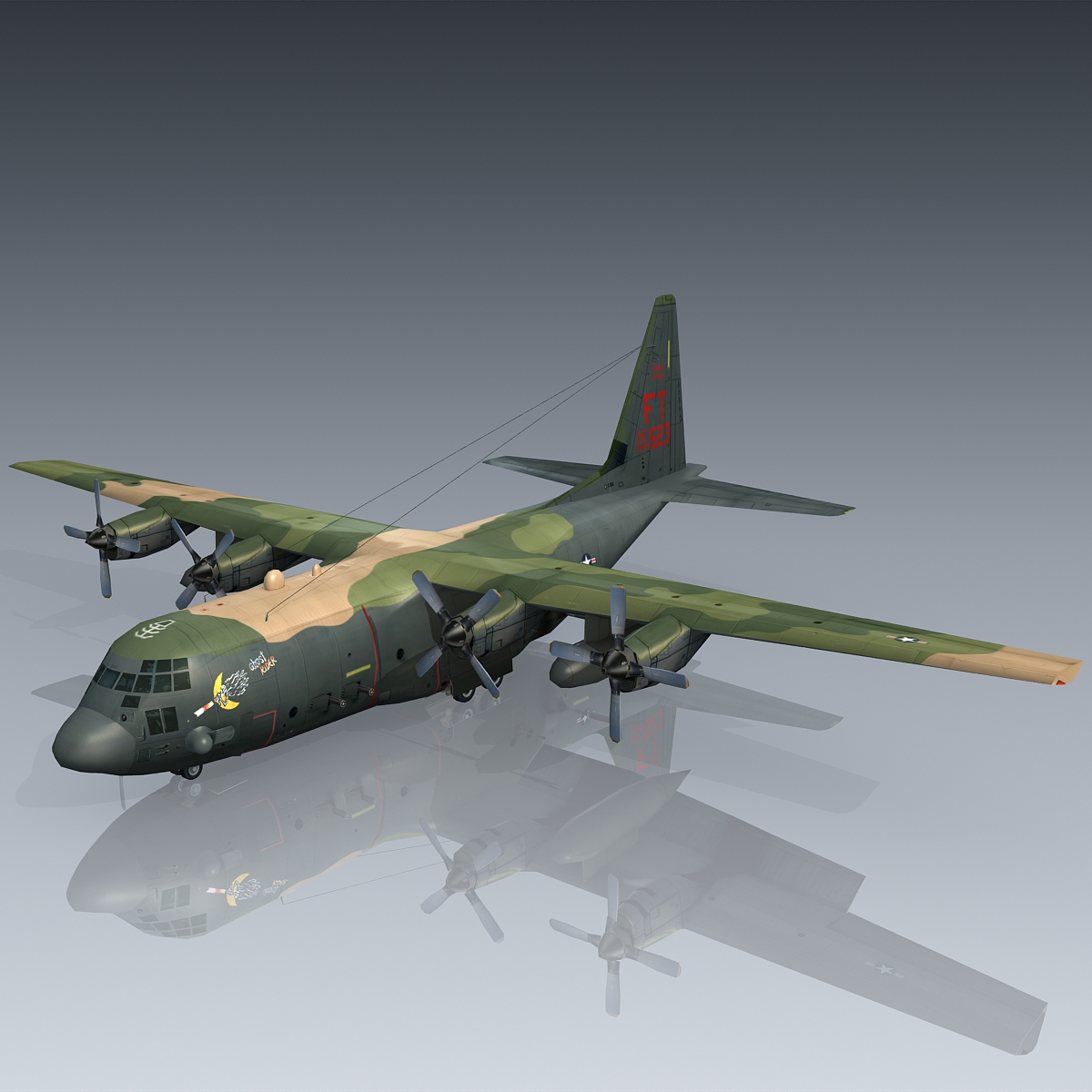 gunship ghost rider lockheed c-130 3d 3ds