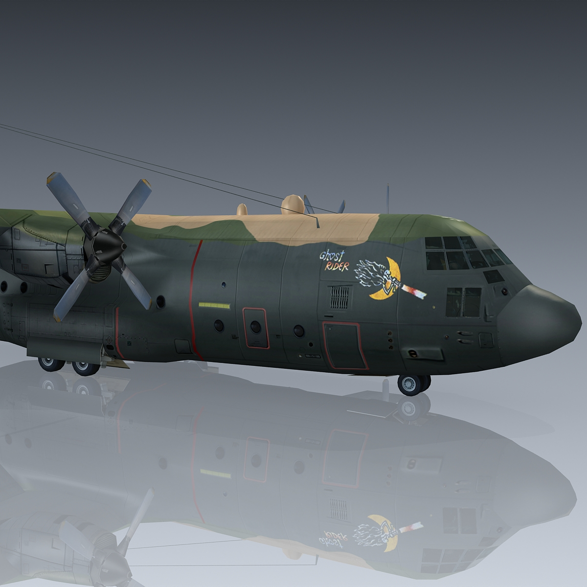 gunship ghost rider lockheed c-130 3d 3ds
