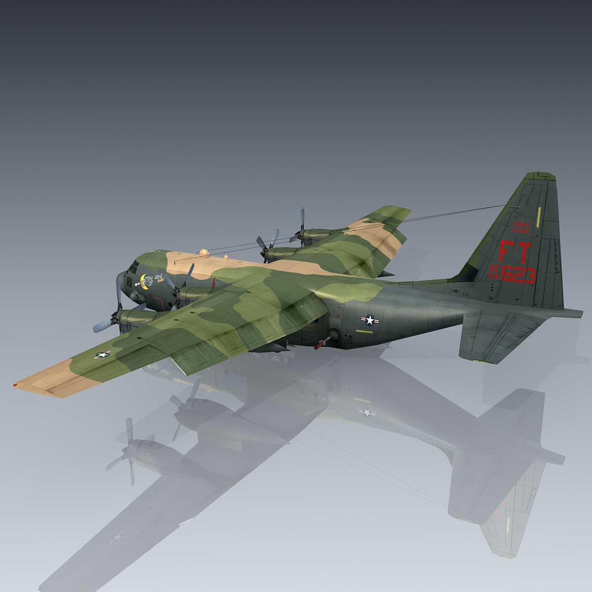 gunship ghost rider lockheed c-130 3d 3ds