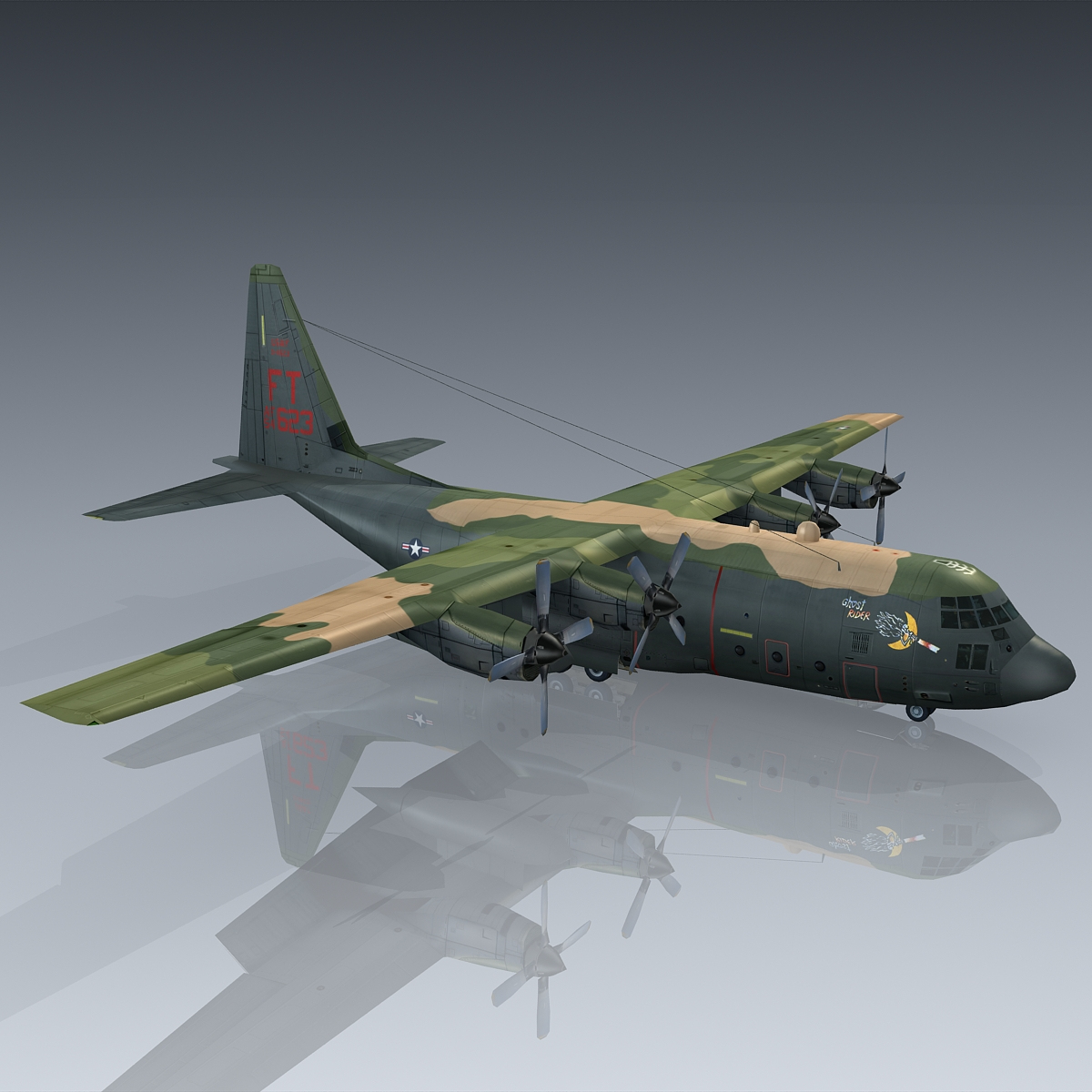 gunship ghost rider lockheed c-130 3d 3ds