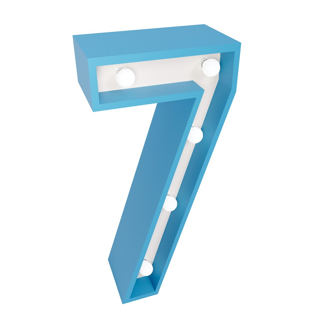 Marquee Number Seven Led Glow Sign 3dmodel 3D Model - TurboSquid 1973240