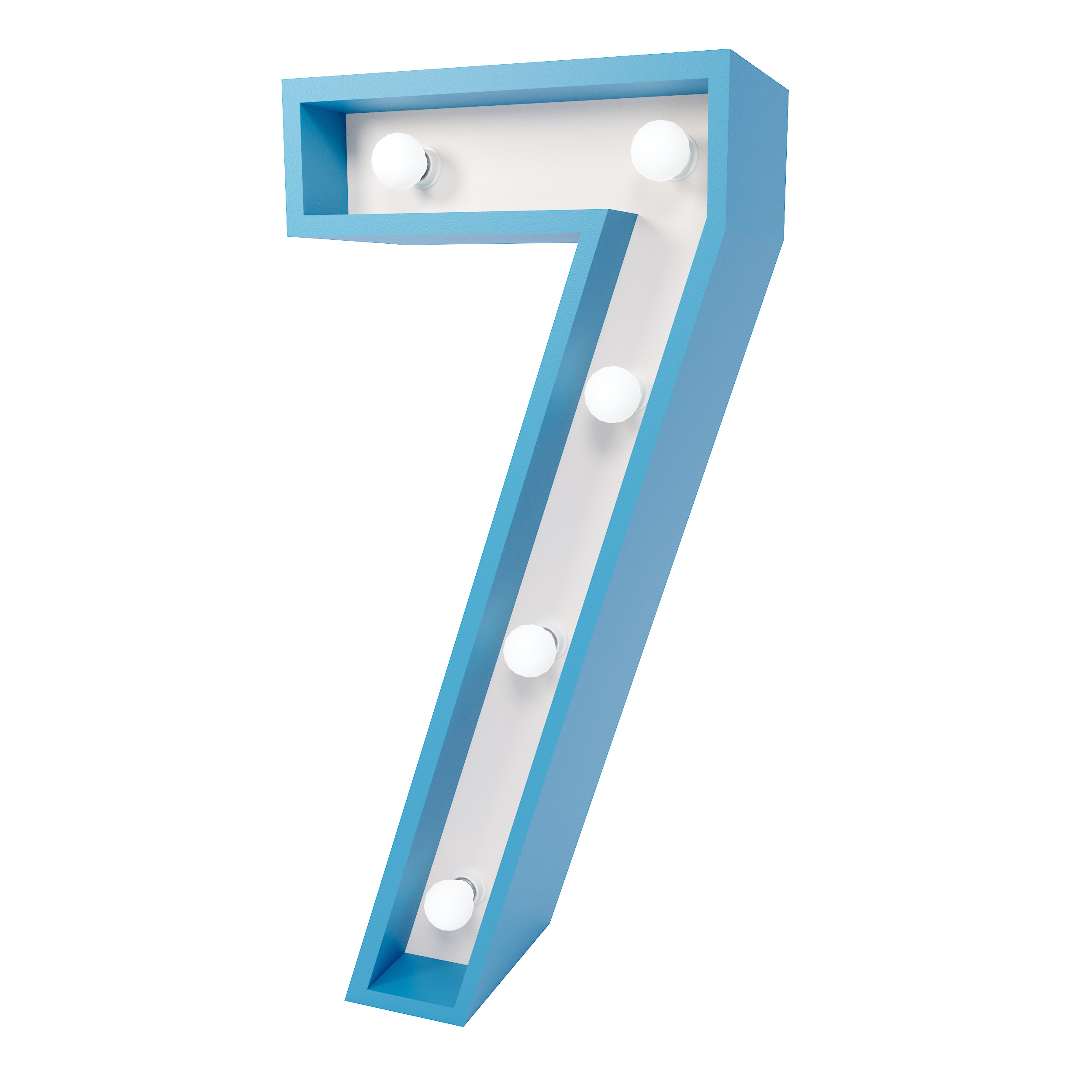 Marquee number seven led glow sign 3dmodel 3D model - TurboSquid 1973240