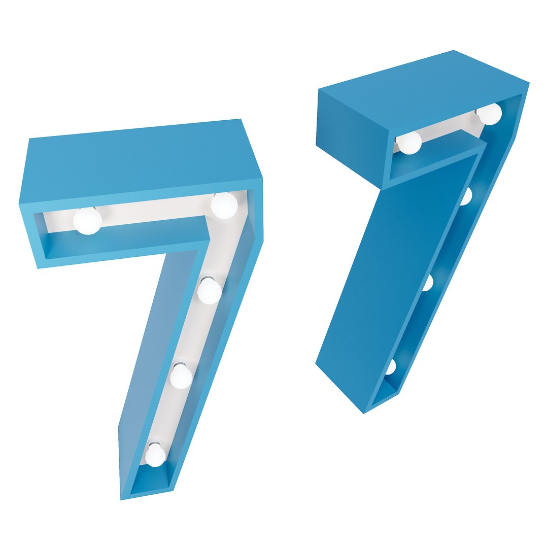 Marquee Number Seven Led Glow Sign 3dmodel 3D Model - TurboSquid 1973240
