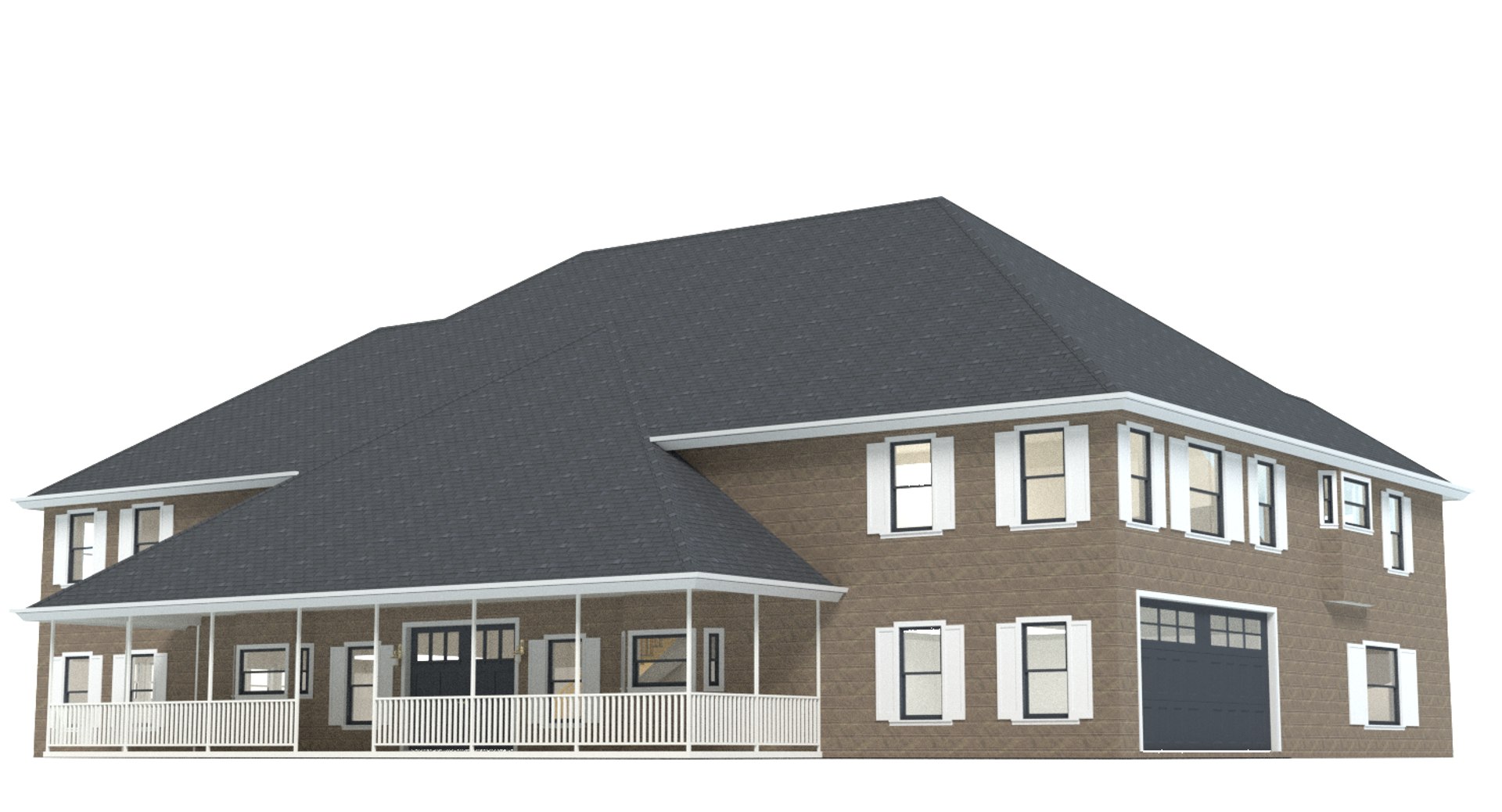 3d Model Modern American Story House