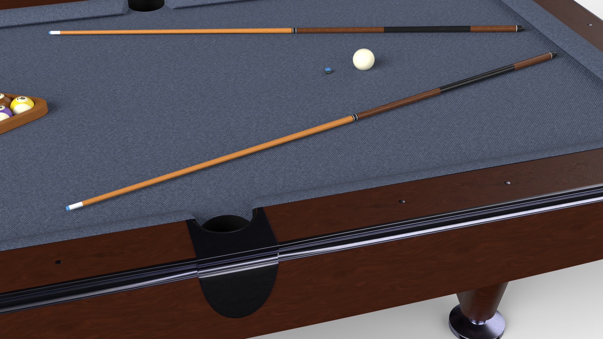 Brunswick Billiard Tabl Width Balls Sticks And Chalk 3D Model ...