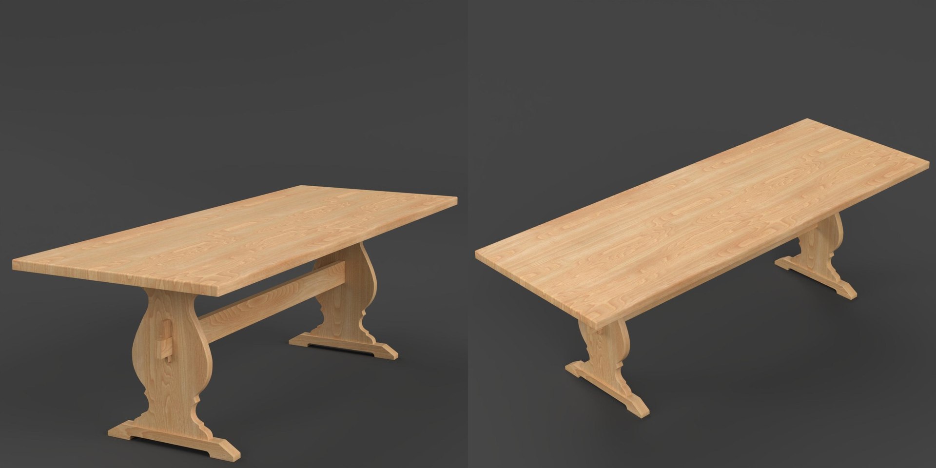 3D Trestle Table - TurboSquid 2433046