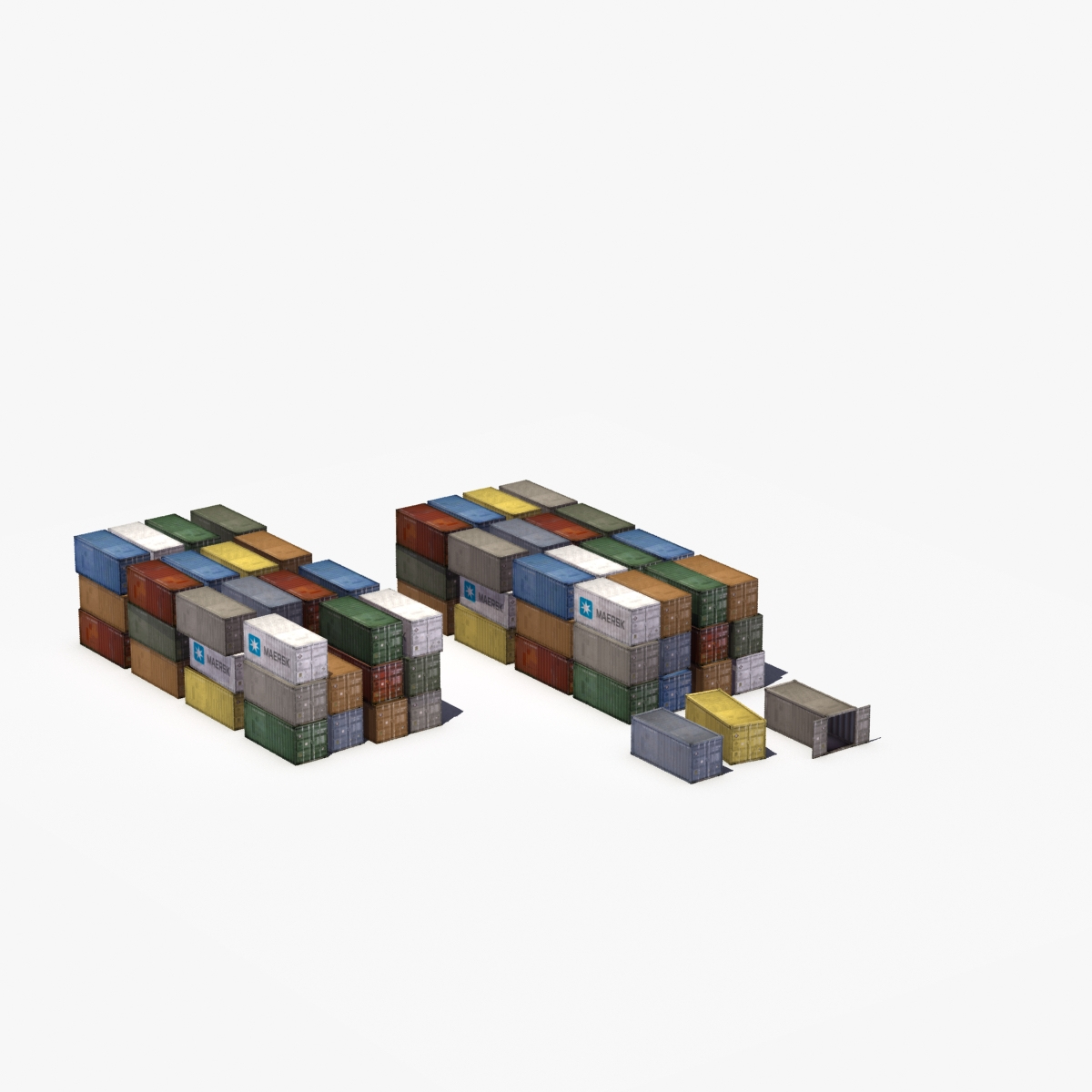 stack iso shipping containers 3d max