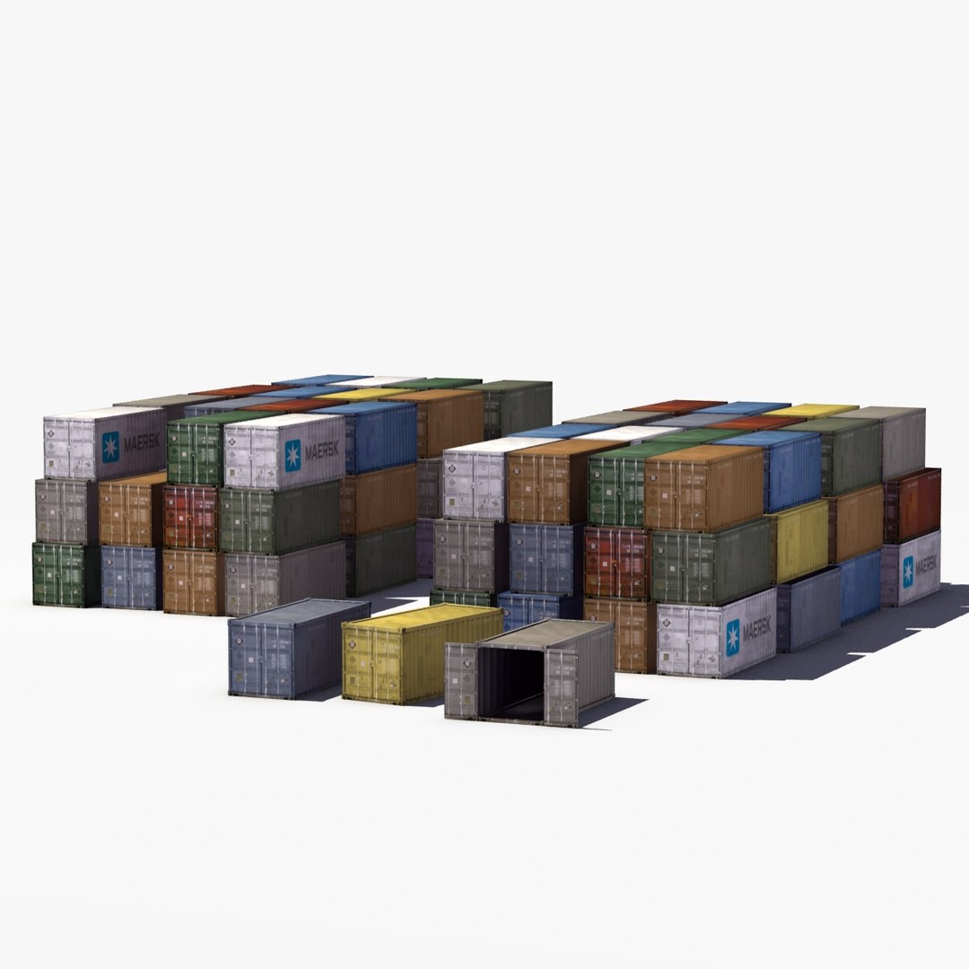 Stack Iso Shipping Containers 3d Max