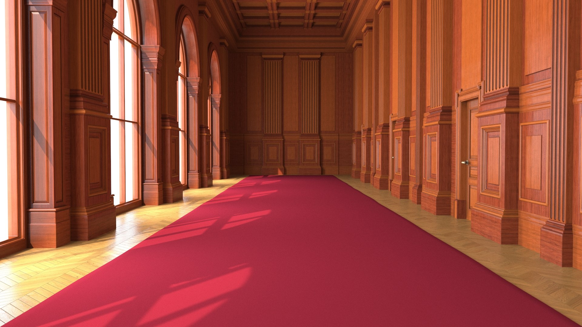 Classic Corridor Interior Model - TurboSquid 1522164