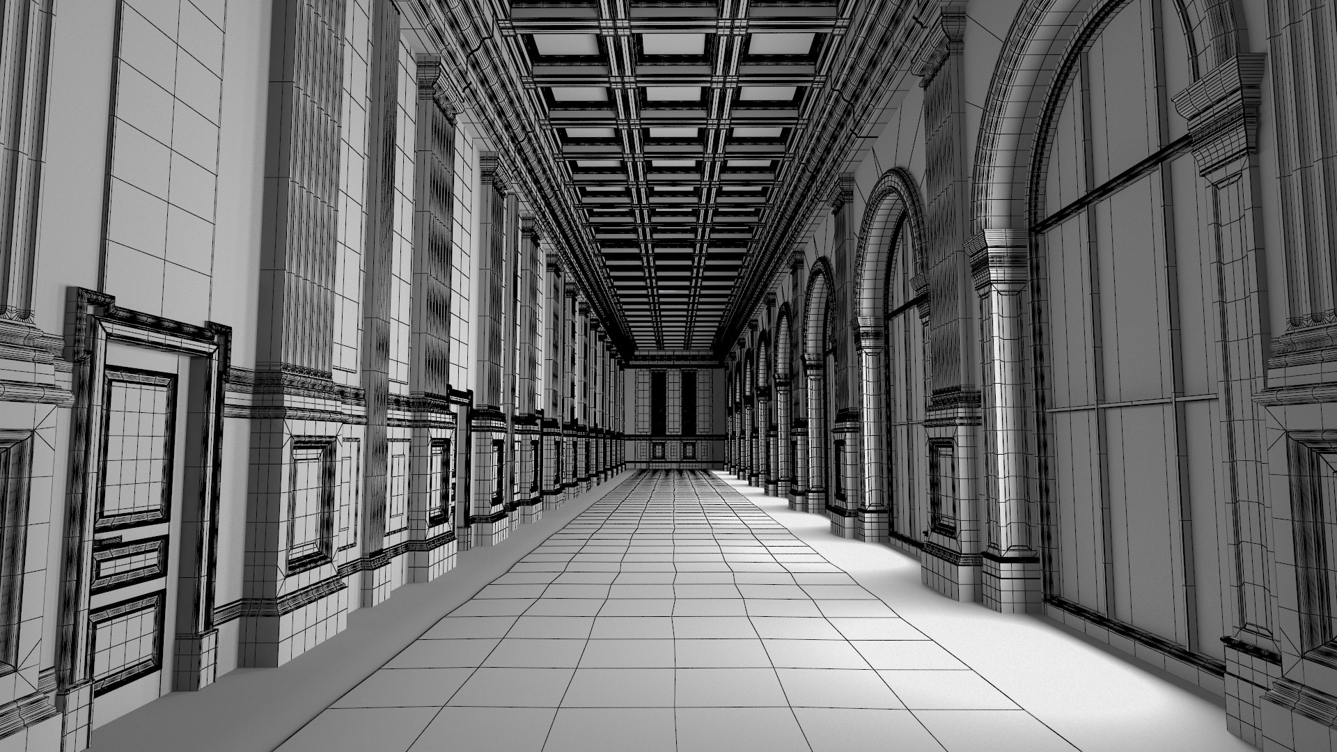 Classic Corridor Interior Model - TurboSquid 1522164