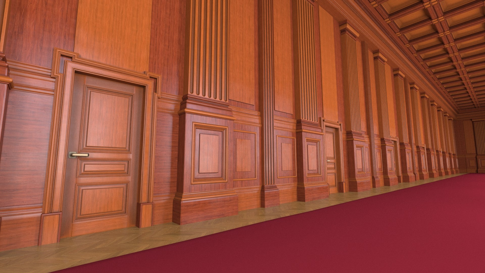Classic Corridor Interior Model - TurboSquid 1522164
