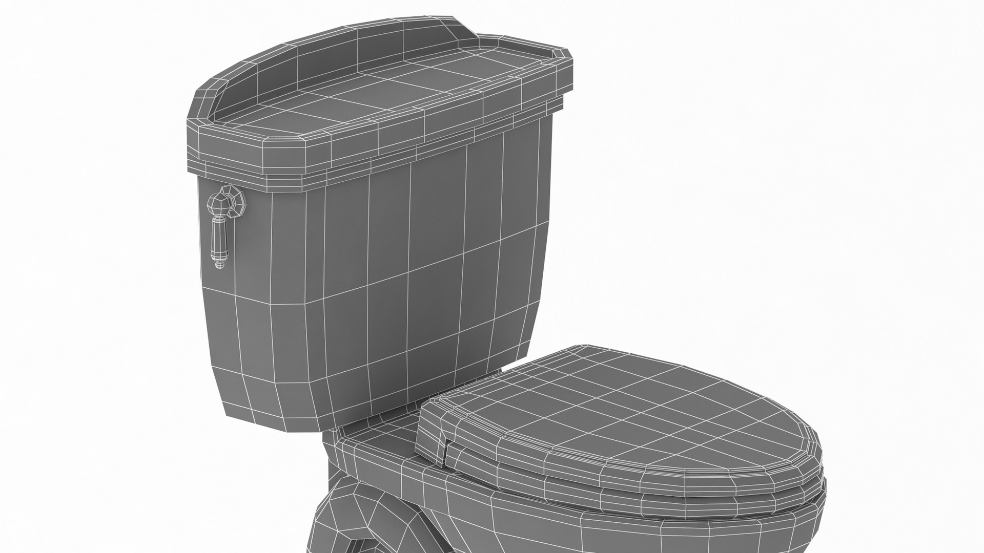 Toilet piece two-piece 3D model - TurboSquid 1565337