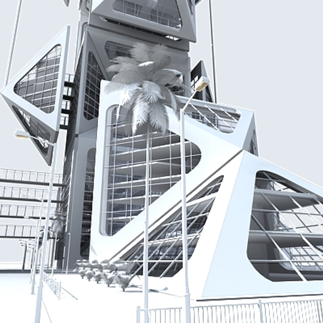 Futuristic Skyscraper 3d Model
