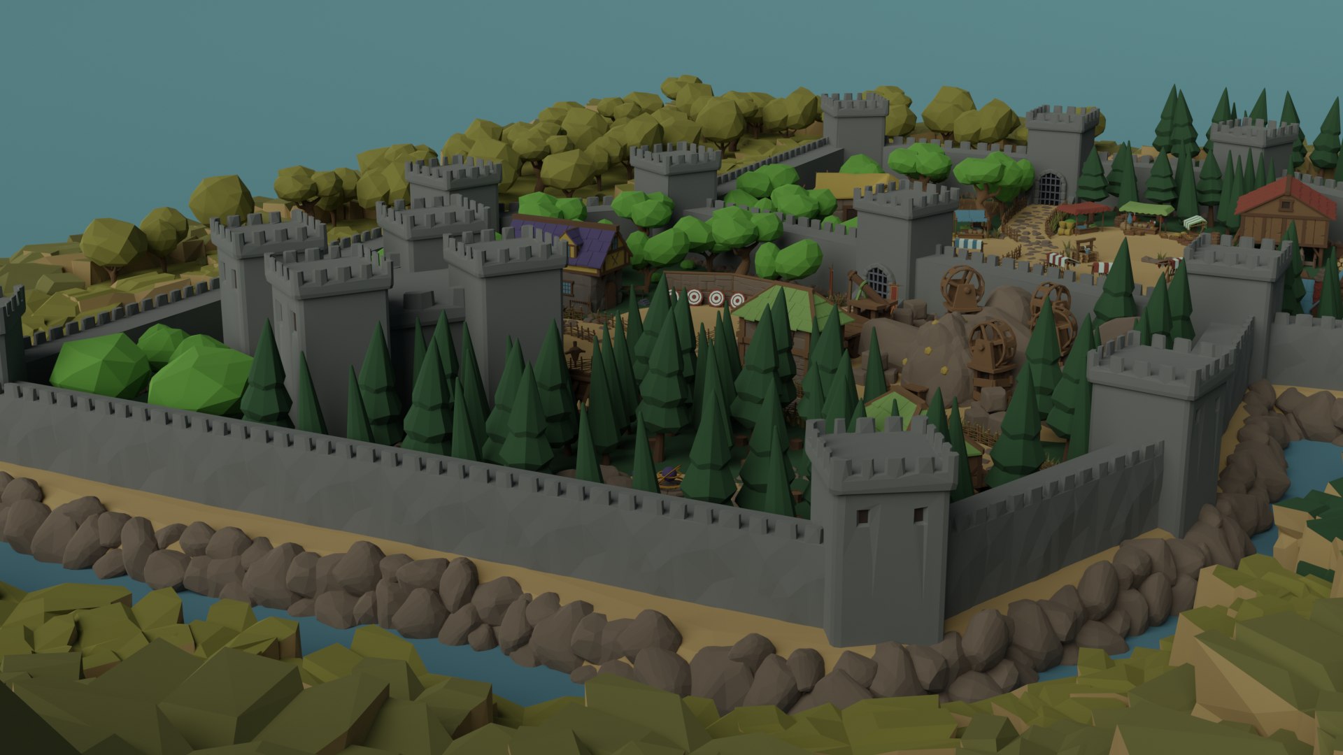 Cartoon Polygonal Fantasy Castle 3D Model - TurboSquid 2126687