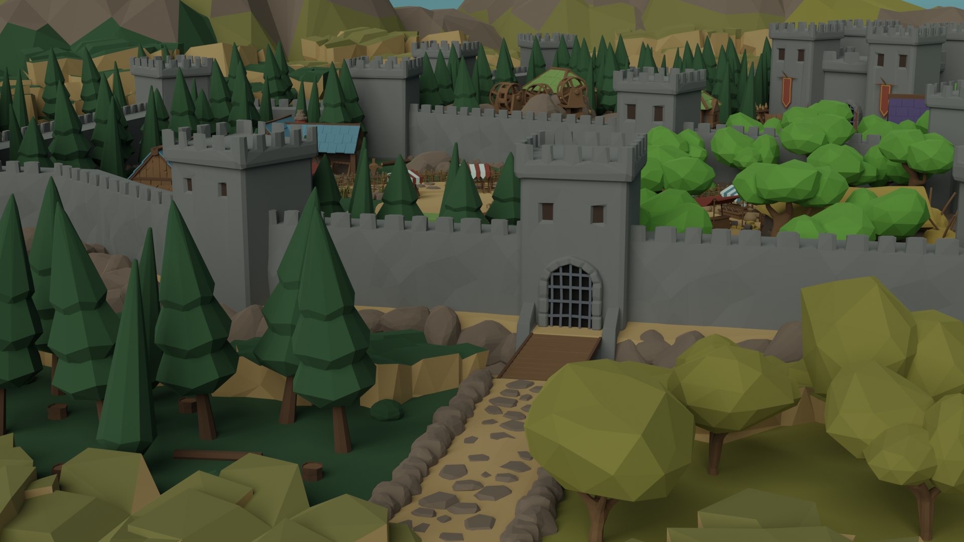 Cartoon Polygonal Fantasy Castle 3D Model - TurboSquid 2126687