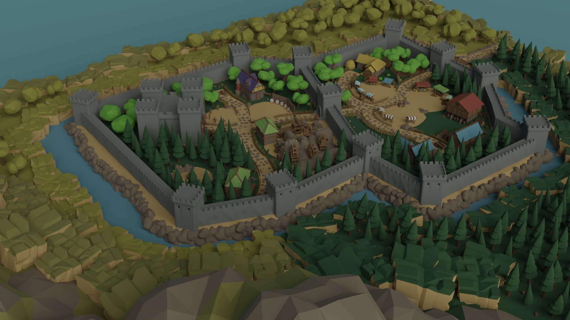 Cartoon Polygonal Fantasy Castle 3D Model - TurboSquid 2126687