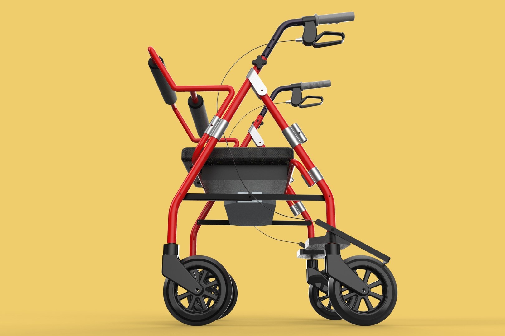 ROLLATOR ROLLING WHEELED WALKER FOLDABLE WALKING FRAME SEAT AID Model ...