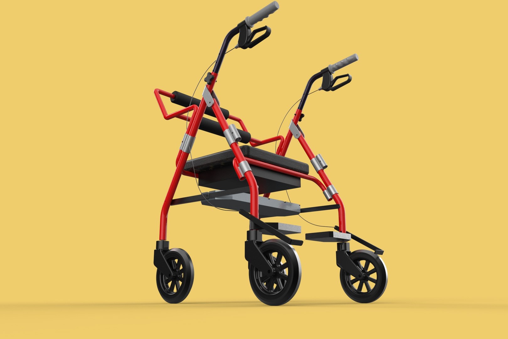 ROLLATOR ROLLING WHEELED WALKER FOLDABLE WALKING FRAME SEAT AID Model ...