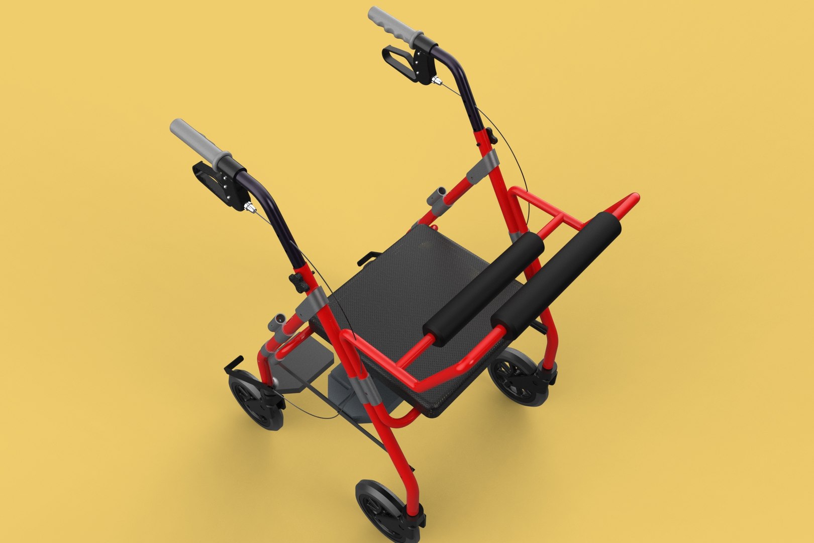 ROLLATOR ROLLING WHEELED WALKER FOLDABLE WALKING FRAME SEAT AID Model ...