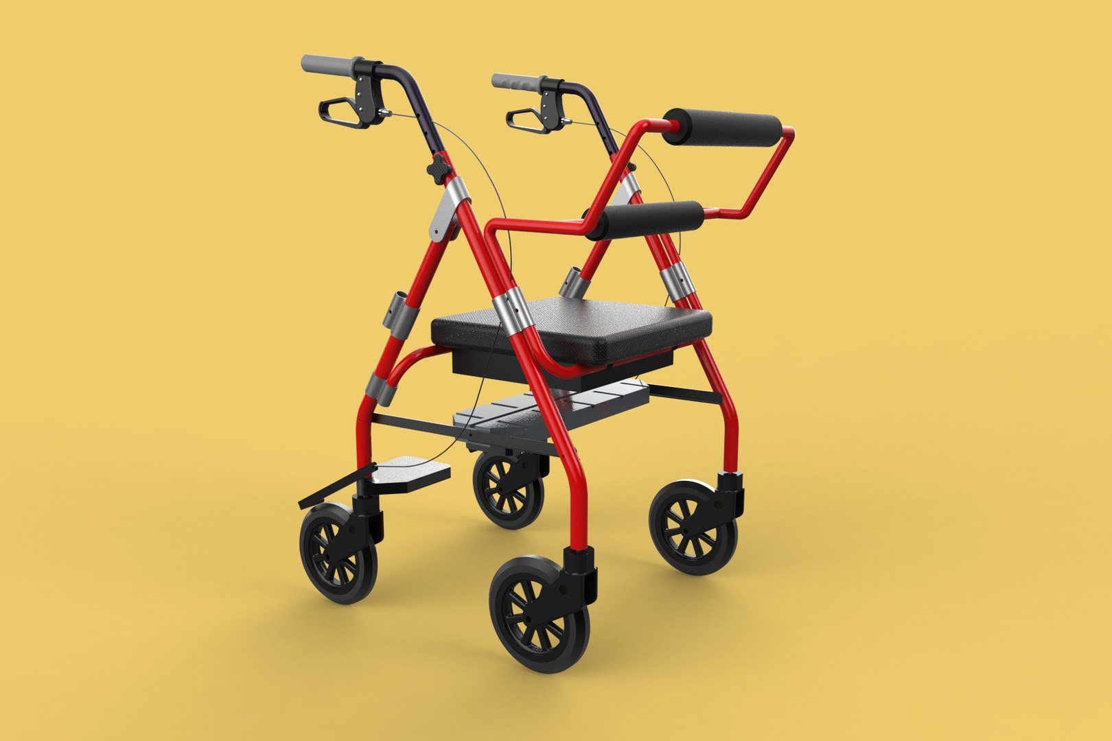 ROLLATOR ROLLING WHEELED WALKER FOLDABLE WALKING FRAME SEAT AID Model ...