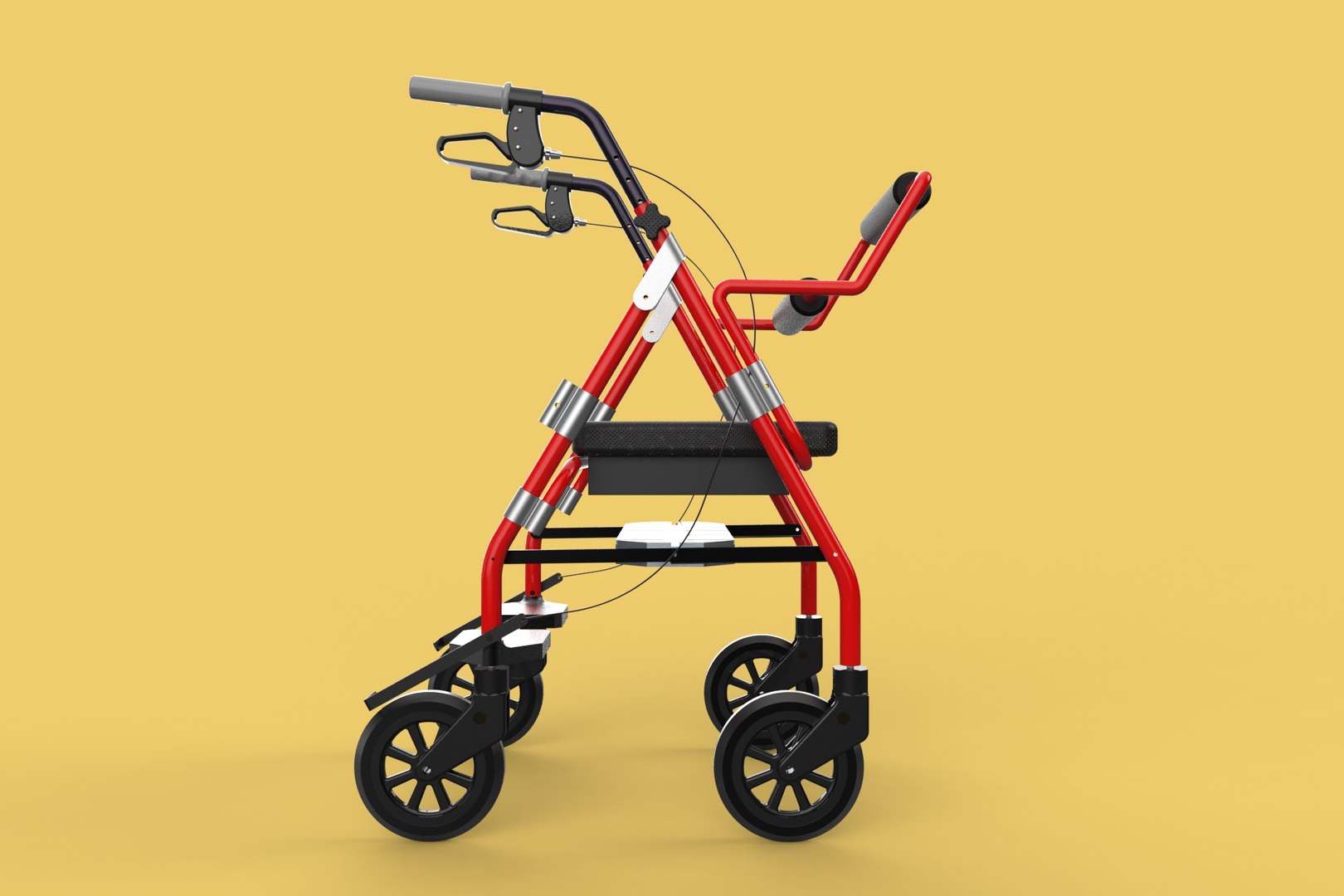 ROLLATOR ROLLING WHEELED WALKER FOLDABLE WALKING FRAME SEAT AID Model ...