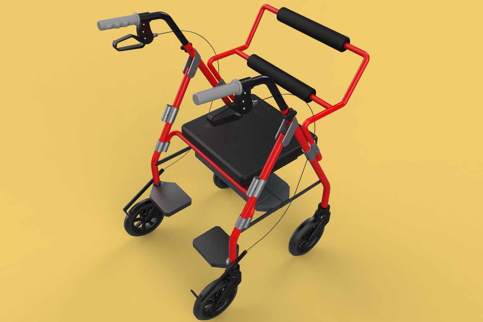 ROLLATOR ROLLING WHEELED WALKER FOLDABLE WALKING FRAME SEAT AID Model ...