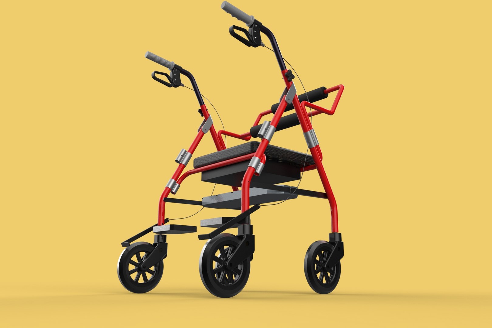 ROLLATOR ROLLING WHEELED WALKER FOLDABLE WALKING FRAME SEAT AID Model ...