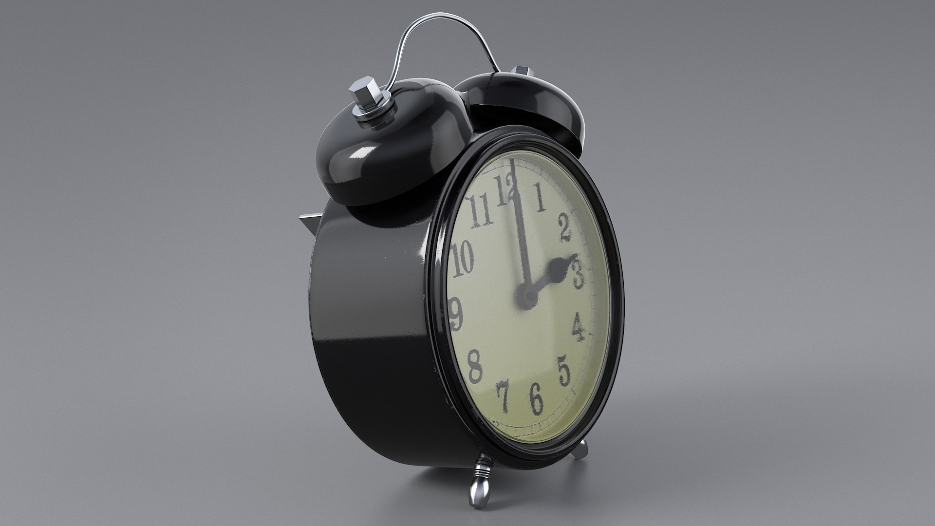 3d Retro Alarm Clock Model