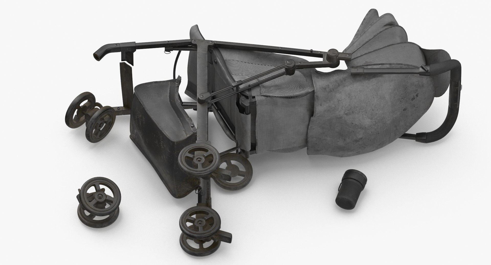 3D Model Stroller Damaged - TurboSquid 1872342