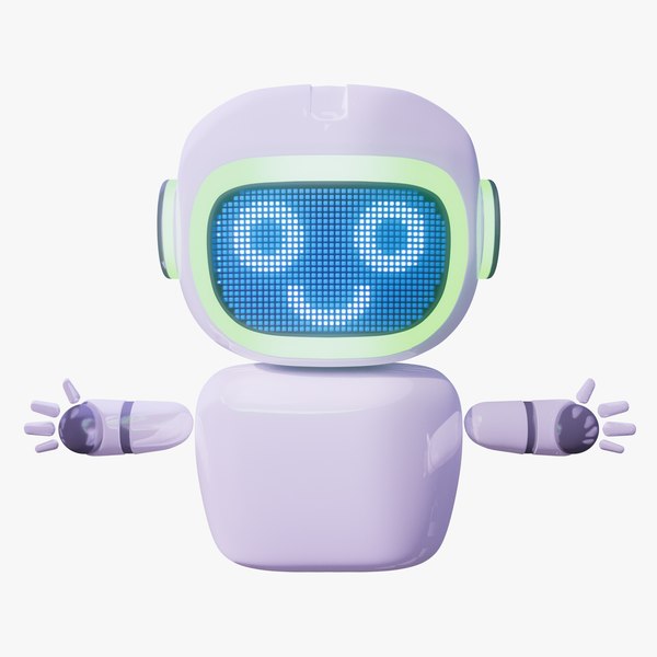 modelo 3d Asistente amigable con chatbot y expresiones faciales ...