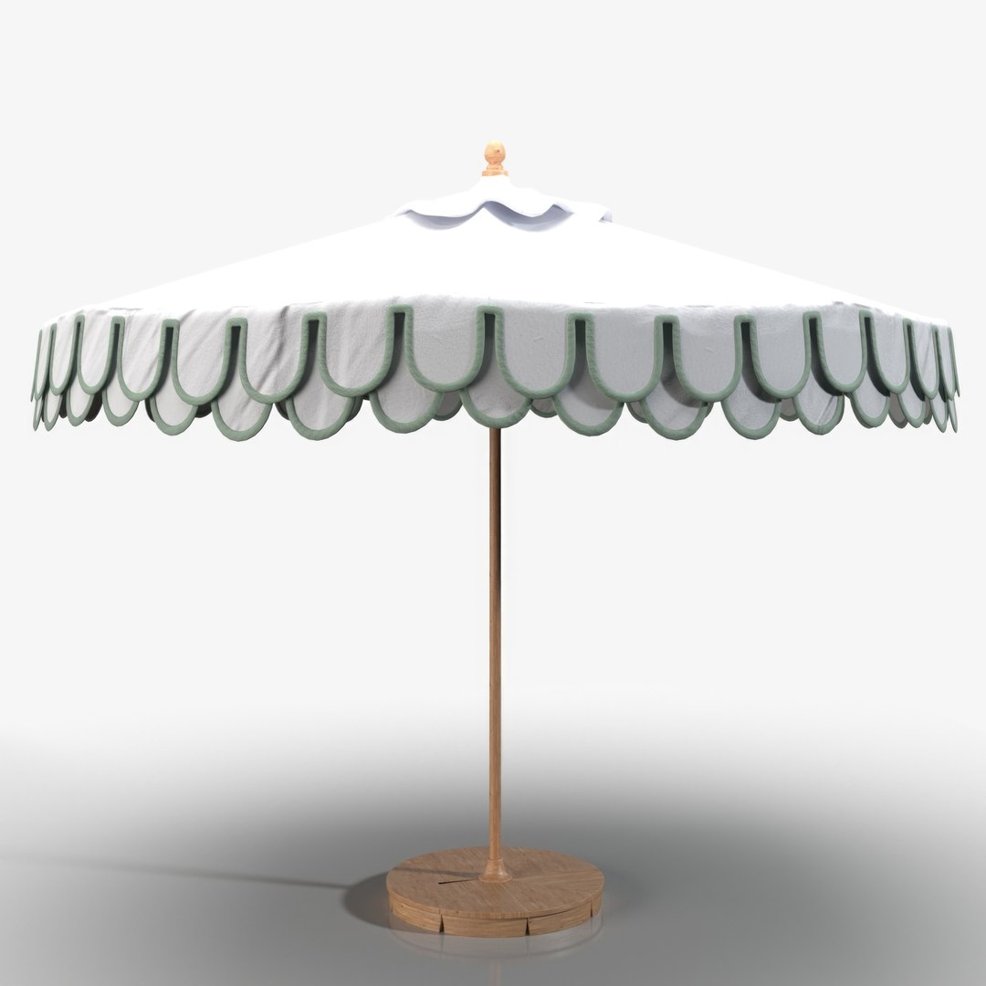 Wood Bottom Frame Outdoor Umbrella PBR 3D Model - TurboSquid 2222645