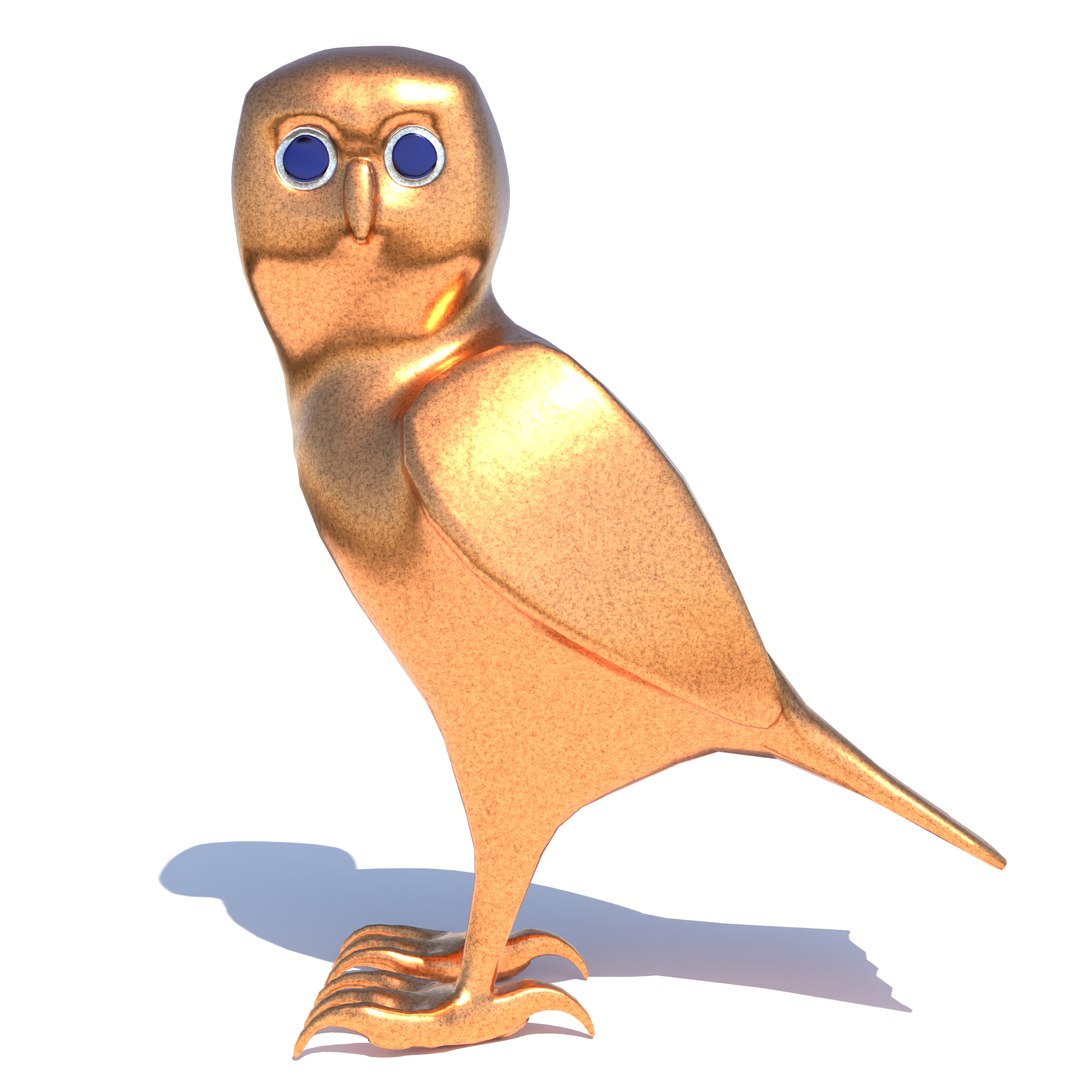 Gold owl model - TurboSquid 2147045