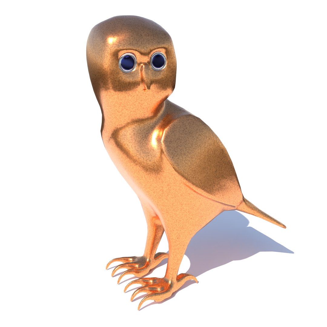 Gold owl model - TurboSquid 2147045