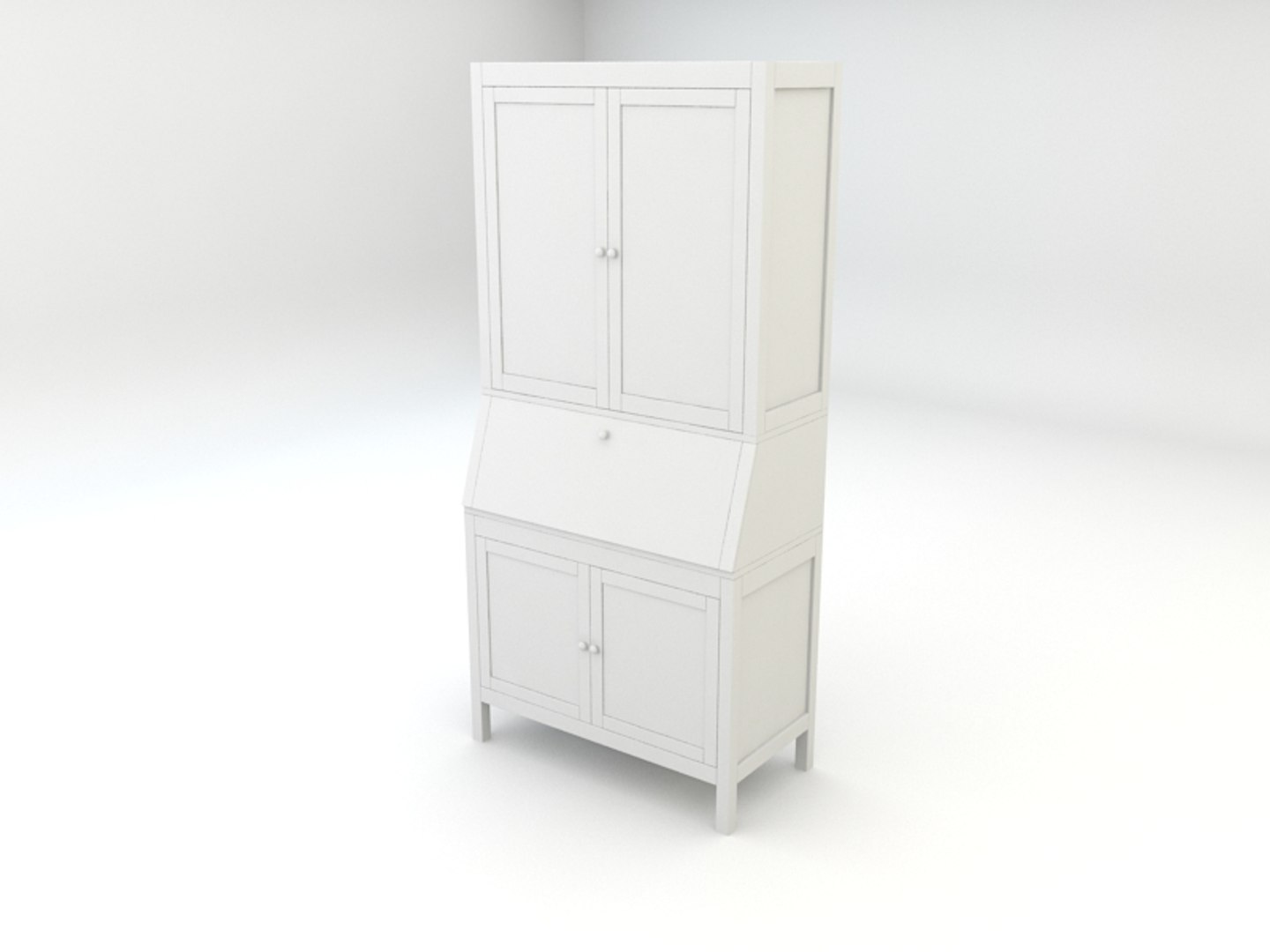 Ikea Hemnes Workstation Secretary 3d Model