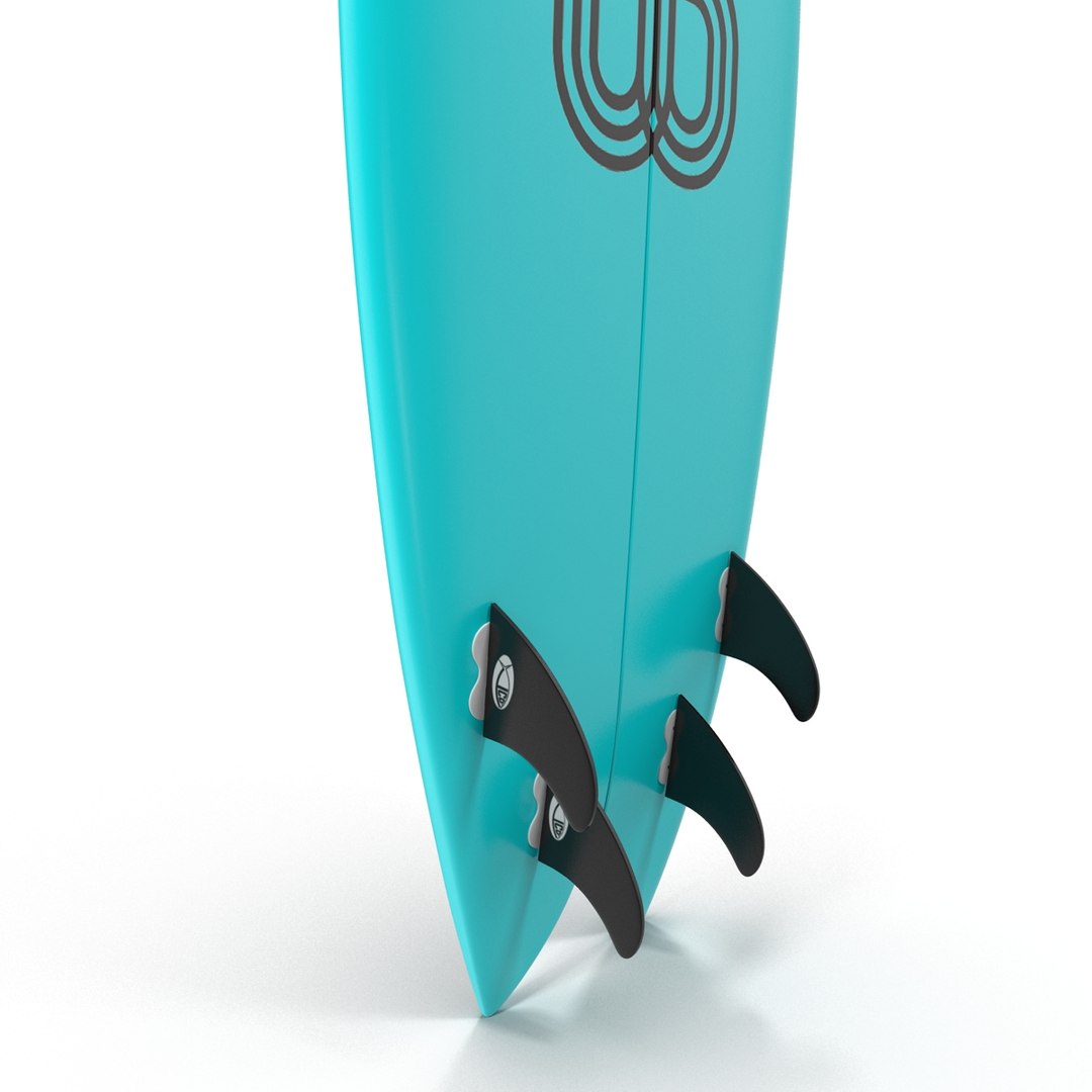 3d surfboard fish model