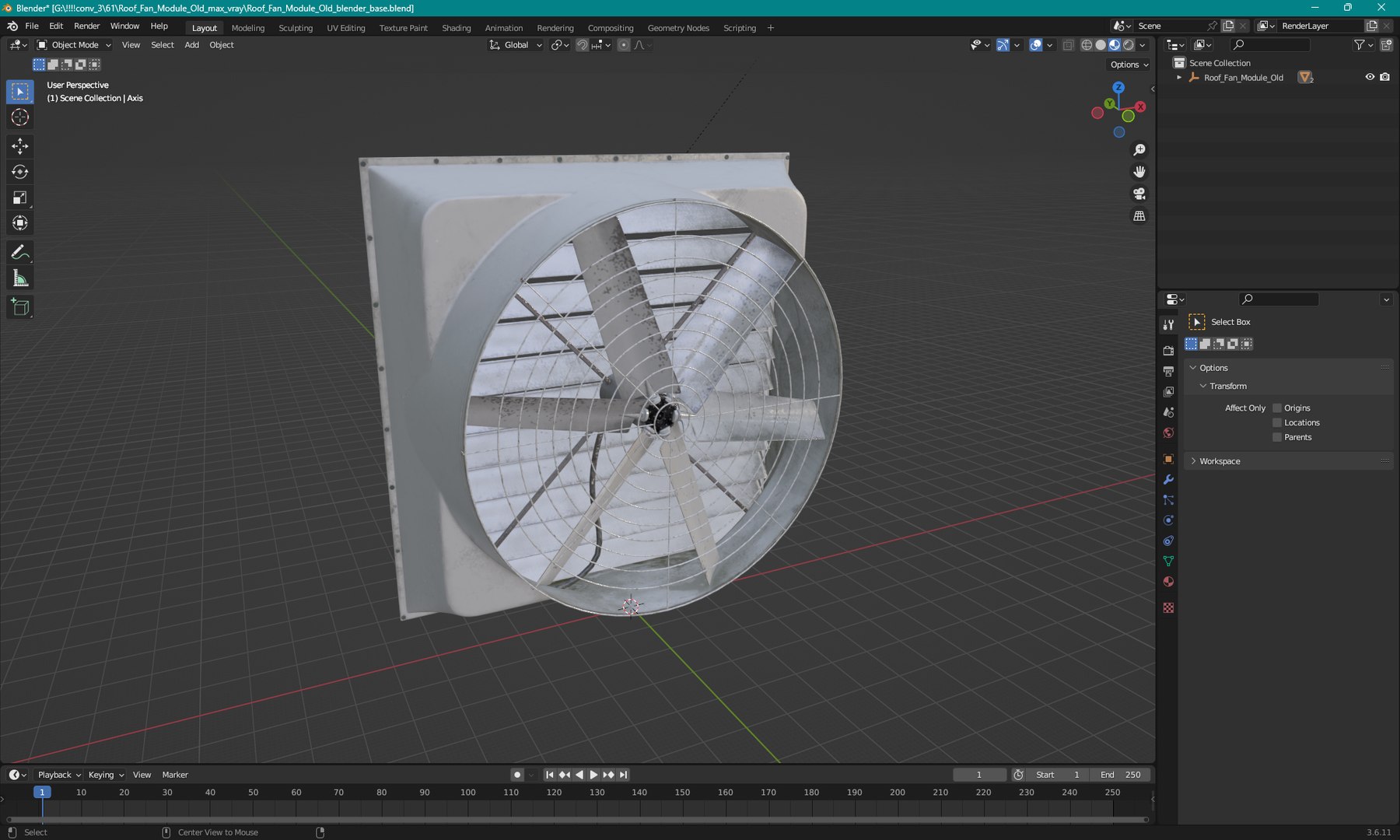 3D Roof Fan Module Old Model - TurboSquid 2318866