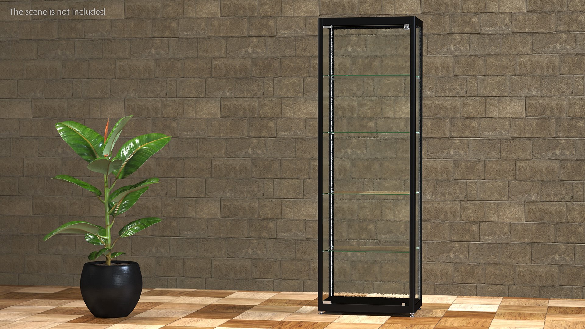 3D Glass Display Case Wide Black - TurboSquid 1835842