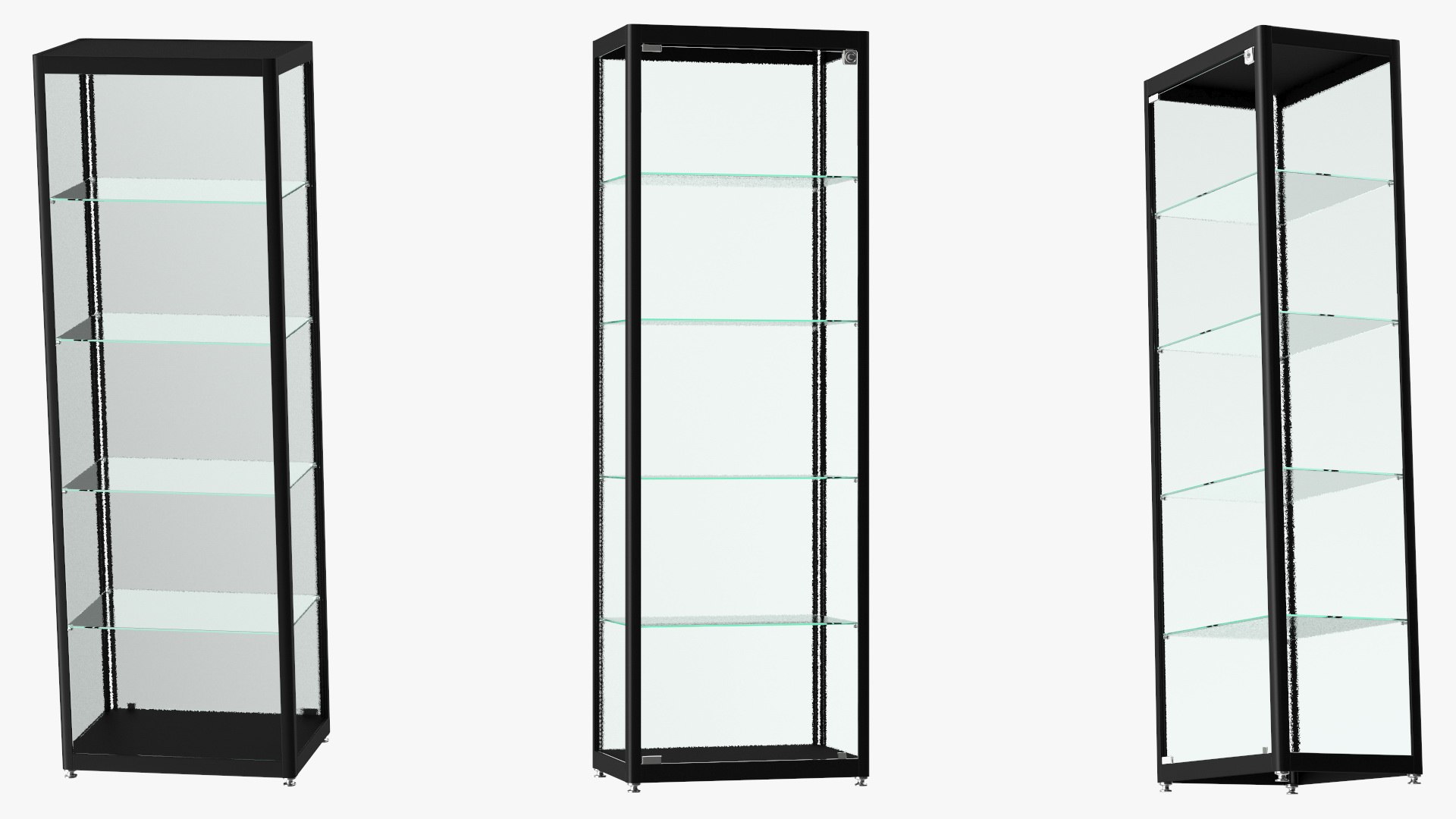 3D Glass Display Case Wide Black - TurboSquid 1835842