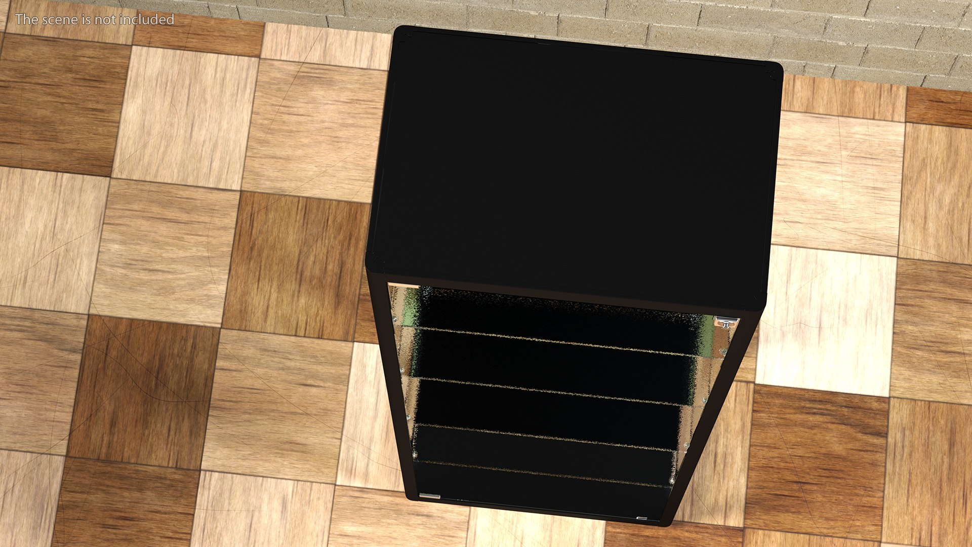 3D Glass Display Case Wide Black - TurboSquid 1835842