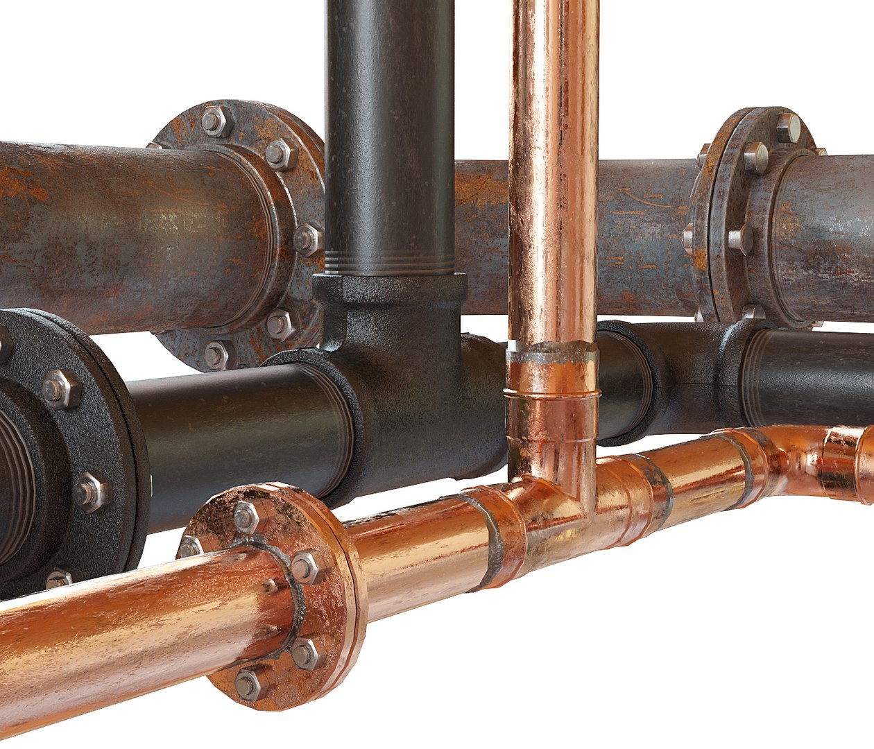 Pipes Copper Metal 3D Model - TurboSquid 1320088