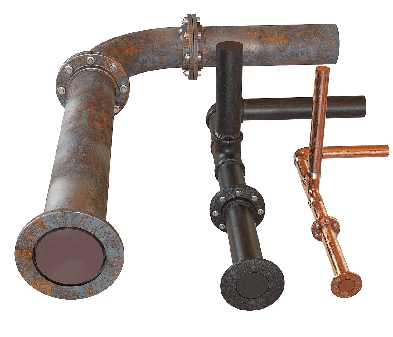 Pipes Copper Metal 3D Model - TurboSquid 1320088