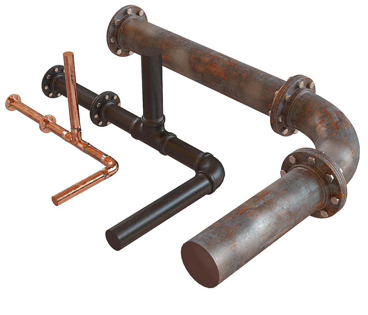 Pipes Copper Metal 3D Model - TurboSquid 1320088