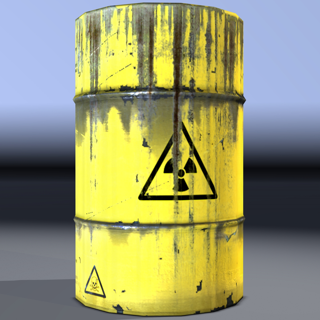 3d industrial barrel radioactive