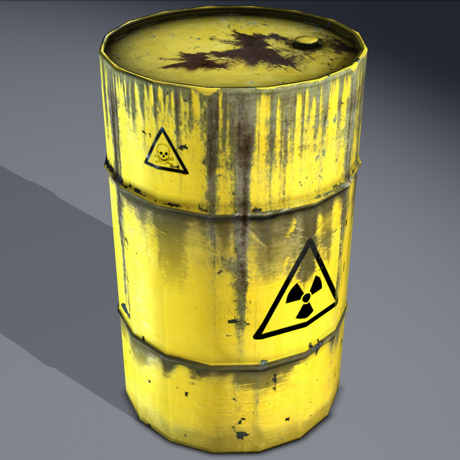 3d industrial barrel radioactive
